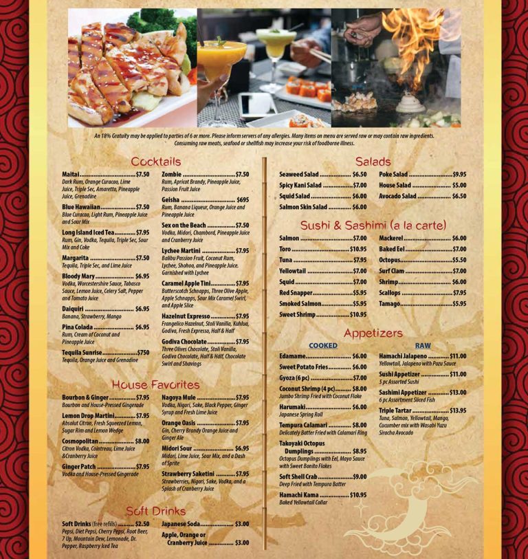 Menu | Nagoya Steakhouse & Sushi – Helena, MT